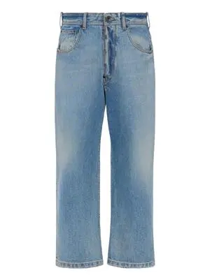 MAISON MARGIELA Washed Denim Cropped Jeans - Blue