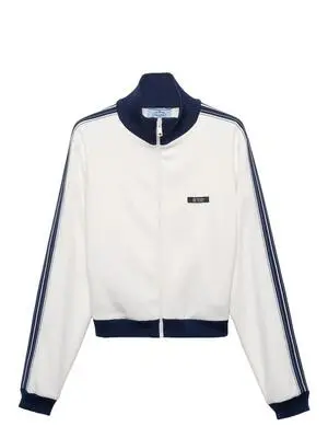 PRADA PRADA Performance Track Jacket With Leather Elbow Patches