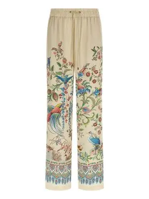 ETRO ETRO Flora And Fauna Printed Wide Leg Trousers