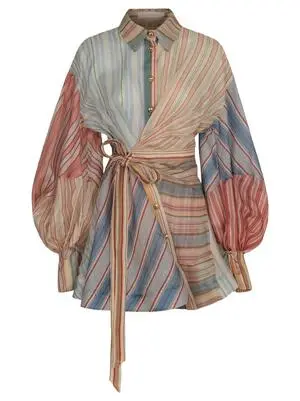 Zimmermann ZIMMERMANN Rebellion Linen And Silk Mini Dress Multicolor