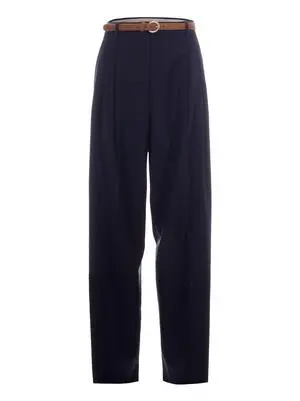 Max Mara Tailored Wool Trousers - Blue