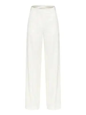 Max Mara Cotton Tailored Wide Leg Pants - Multicolor