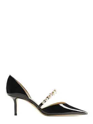 JIMMY CHOO Jimmy Choo Aurelie Leather Pumps With Faux-Pearl Embellishment Multicolor