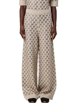 GUCCI GUCCI Beige Monogram Knit Pants
