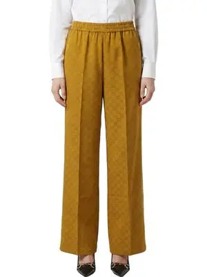 Gucci GUCCI Beige Monogram Knit Pants Cream