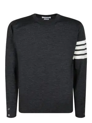Thom Browne Wool 4-bar Pullover - Gray