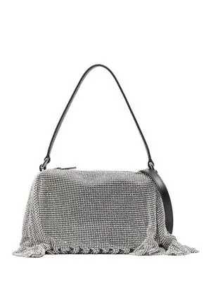 Alexander Wang Crystal Mesh Top Handle Bag With Adjustable Shoulder Strap - Silver