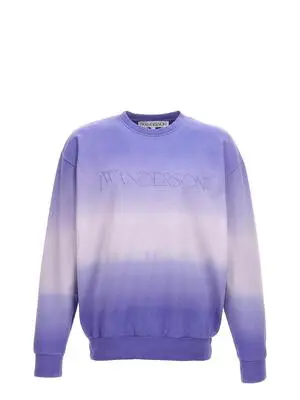 JW Anderson Gradient Embroidered Cotton Sweatshirt - Purple