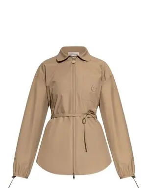 Moncler Cotton Zipped Shirt With Tie Waist - Multicolor
