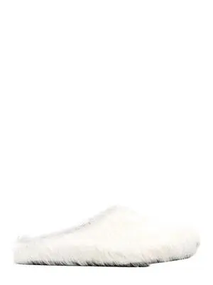 Marni Calf Hair Slip-on Slippers - White