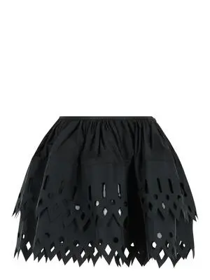 Blumarine Tech Cotton Blend Skirt - Black