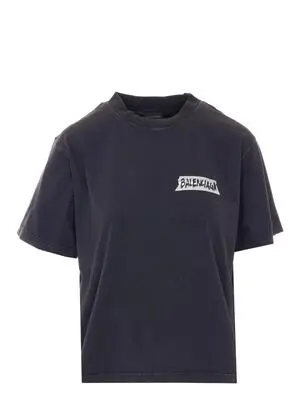 Balenciaga Masking Tape Medium Fit T-shirt - Black