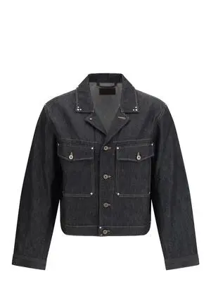 LEMAIRE Studded Denim Trucker Jacket - Black
