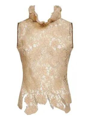 Giuseppe Di Morabito Cream Lace Asymmetrical Top - Multicolor