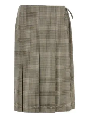 Marni Clement" Pleated Wool Blend Skirt - Gray