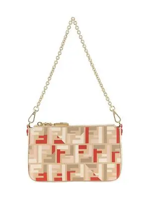 Fendi Baguette Pouch With Ff Pattern - Multicolor