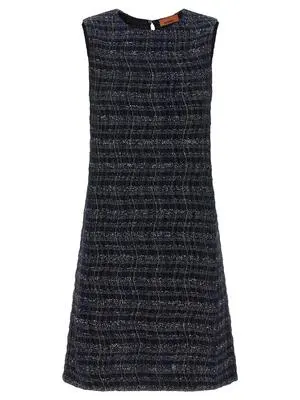 Missoni Checkered Textured Sleeveless Mini Dress - Multicolor