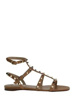 Valentino Garavani Valentino Garavani Rockstud Leather Sandals Cream