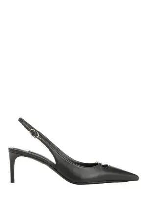 Dolce & Gabbana Slingback Pumps In Nappa Leather With Dg Logo - Black