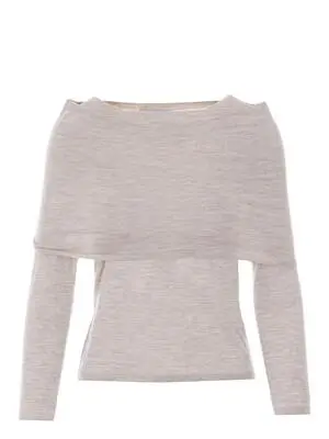 Max Mara Long Sleeve Boatneck Top - Cream