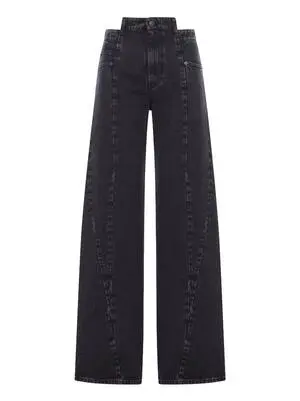 MAISON MARGIELA MAISON MARGIELA Asymmetric Wide-Leg Jeans Black