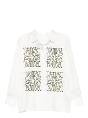 Max Mara MAX MARA Printed Collar Cotton Shirt Multicolor