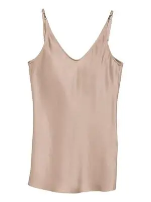 Brunello Cucinelli Silk V-neck Sleeveless Top - Multicolor