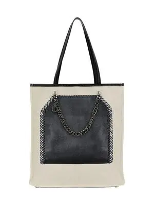 Stella McCartney Canvas Shopping Bag With Trompe L'oeil Print And Chain Detail - Multicolor