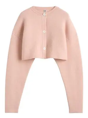 TOTEME Cropped Wool Cardigan - Multicolor