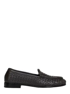 Bottega Veneta Espresso Intrecciato Nappa Leather Loafers - Multicolor