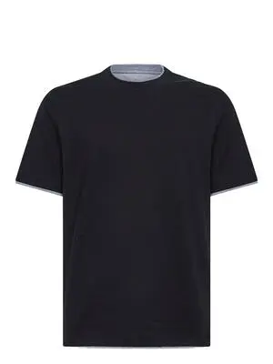 Brunello Cucinelli Brunello Cucinelli Men Black Cotton Faux Layering T-Shirt Multicolor