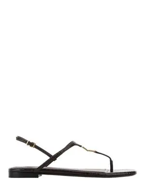 FENDI Leather Fold Thong Sandals