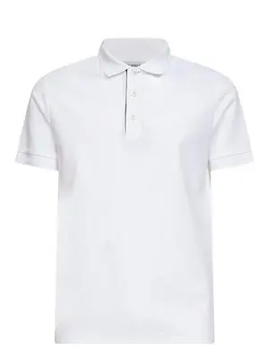 Burberry Burberry Men White Cotton Pique Polo Shirt With Ekd Embroidery Multicolor