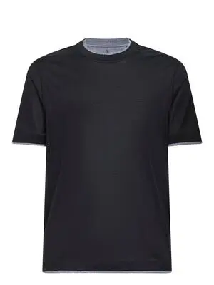 Brunello Cucinelli Black Jersey Faux Layering T-shirt - Multicolor