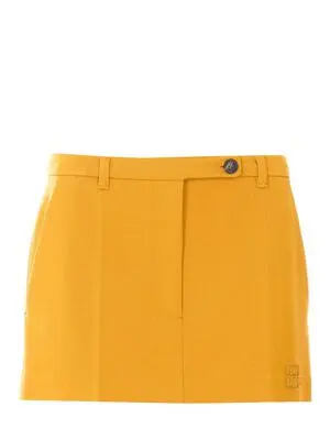 Miu Miu Embroidered Logo Mini Skirt - Yellow