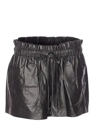 Isabel Marant Étoile Naline Leather Effect Shorts - Black