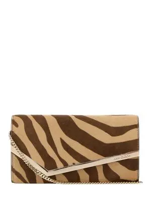 JIMMY CHOO Printed Calf Hair Emmie Clutch - Multicolor