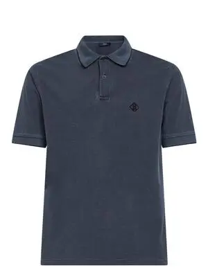 Herno Blue Cotton Pique Logo Polo Shirt - Multicolor