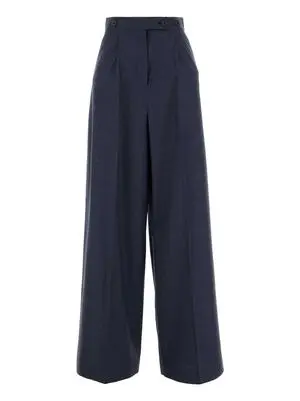 Givenchy Wool Palazzo Pants - Blue