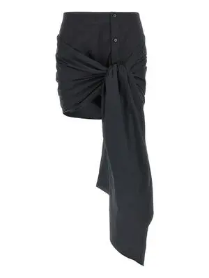 Attico Bow Skirt - Black