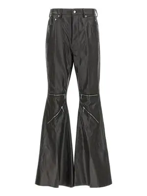 Rick Owens Bolan Cargo High-waisted Leather Pants - Black