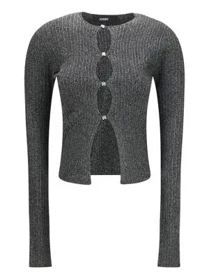 Amiri Lurex Ribbed Cardigan - Black