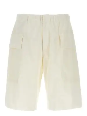 JIL SANDER 94" Cotton Poplin Bermuda Shorts - White