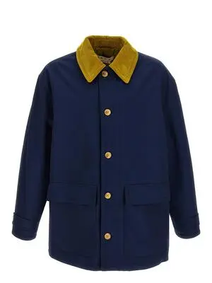 Marni Cotton Gabardine Parka With Quilted Lining - Blue