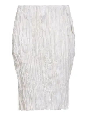 TOTEME TOTEME White Crinkled Linen Pencil Skirt Multicolor