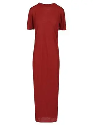 Saint Laurent Long Knitted Crew-neck T-shirt Dress - Multicolor