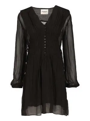 Isabel Marant Étoile Loriena Printed V-neck Dress - Black