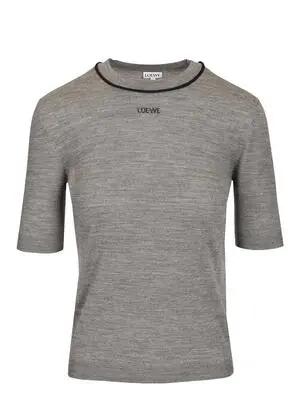 Loewe Wool Sweater With Contrasting Trim - Gray