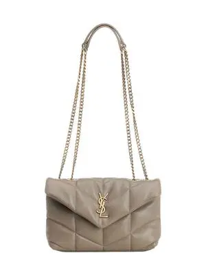 Saint Laurent Mini Loulou Puffer Bag - Gray