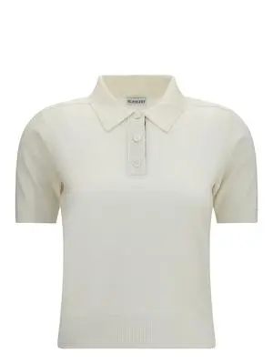 Burberry Wool Polo With Knitted Check Placket - Multicolor